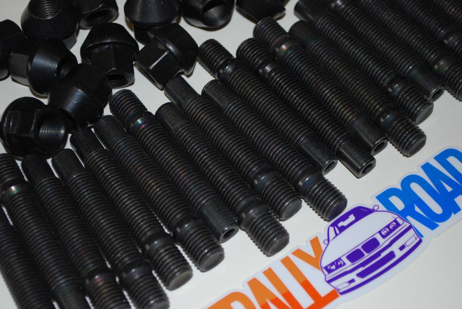75mm Bullet Nose Stud Set with Black Lug Nuts 5-Lug – RallyRoad